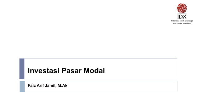Investasi pasar modal pialang | PPTX