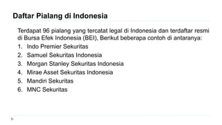 Investasi pasar modal pialang | PPTX