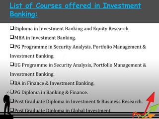 career in investment banking | PPT
