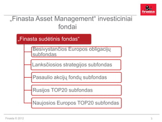 „Finasta Asset Management“ investiciniai fondai | PPT
