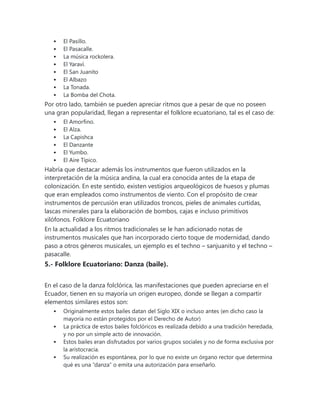investigación del folklore de la gente de Ecuador | DOCX