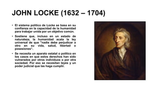 Ideas principales de Jean Jacques Rousseau, Thomas Hobbes y John Locke ...