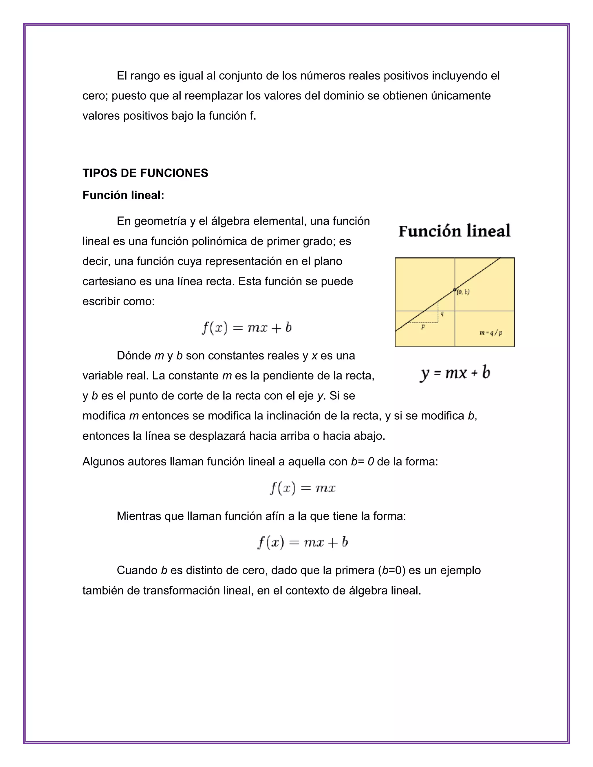Funciones [Lineales, Cuadráticas, Polinomiales, Racionales ...