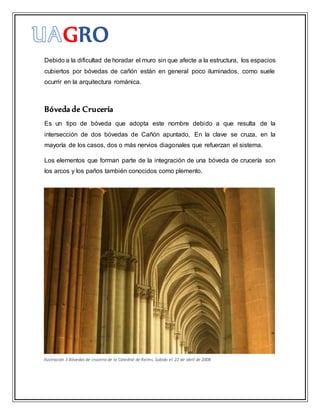 Investigación sobre bóvedas de cañón corrido y de crucería. | DOCX