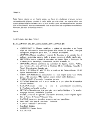 Investigación sobre folclor | DOCX