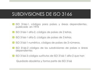 ISO 3166 y sus subdivisiones | PPTX