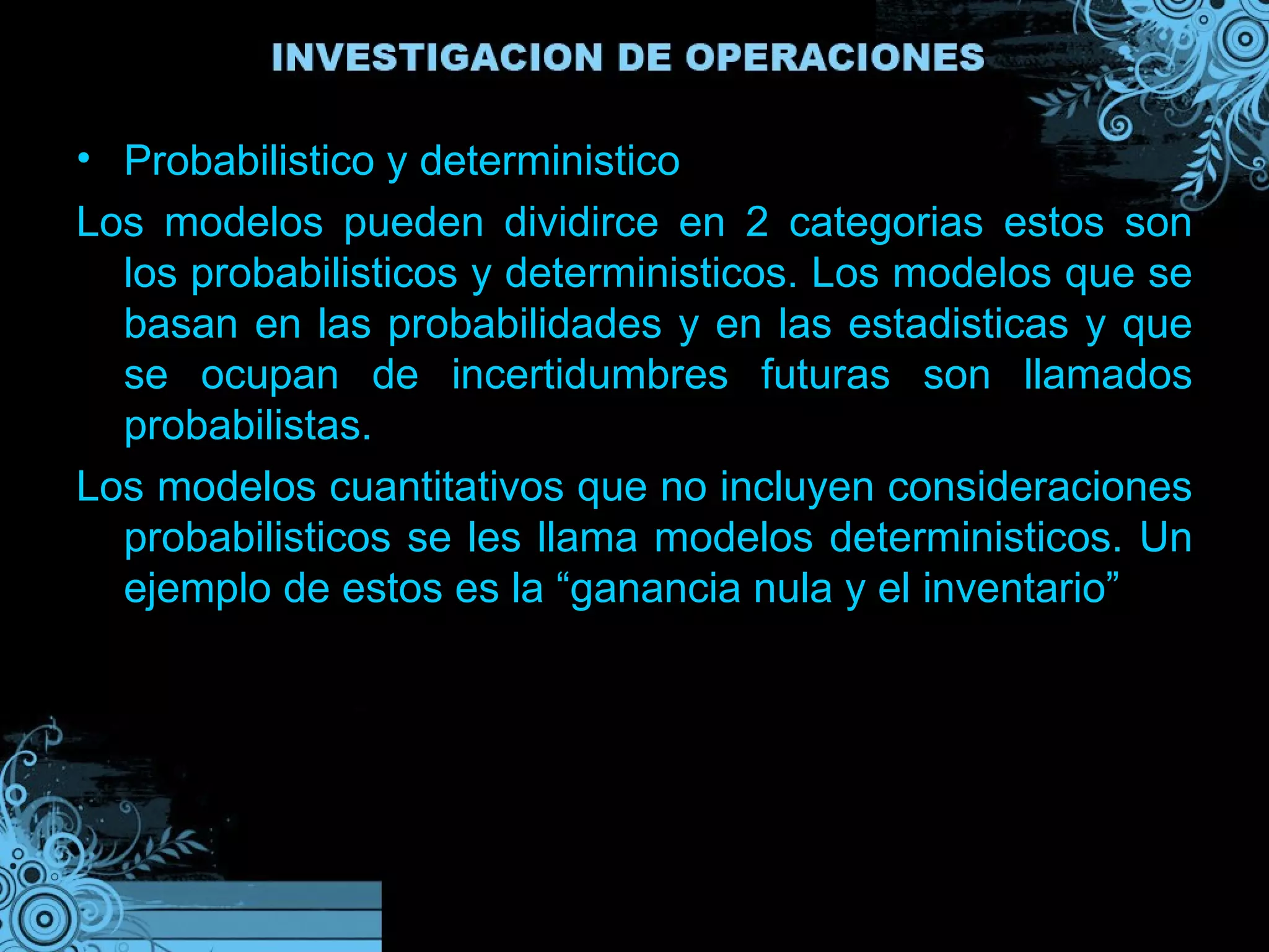 TIPOS DE MODELOS MATEMATICOS | PPT