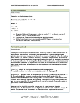 Investigacion de operaciones 1 in09305 2013 | PDF