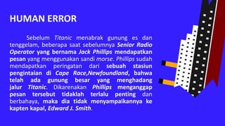 INVESTIGASI TENGGELAMNYA TITANIC K3 LINTAS SEKTOR | PPTX