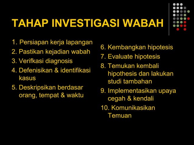 Investigasi wabah sistem pelaporan klb dan wabah 2 | PPT