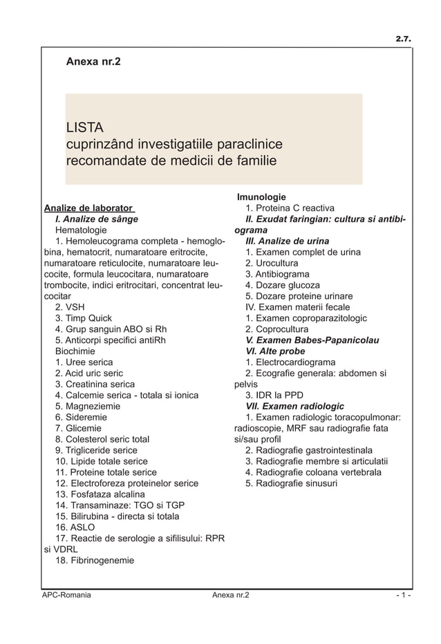 Investigatii paraclinice | PDF