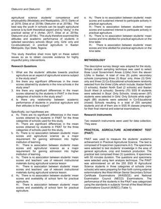 Investigating Academic Performance in Practical Agriculture: Evidence ...