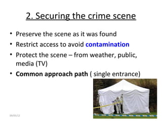 Investigating a crime scene | PPT | Crime & Harmful Acts to Individuals ...