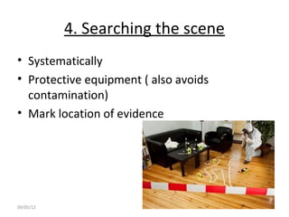 Investigating a crime scene | PPT | Crime & Harmful Acts to Individuals ...