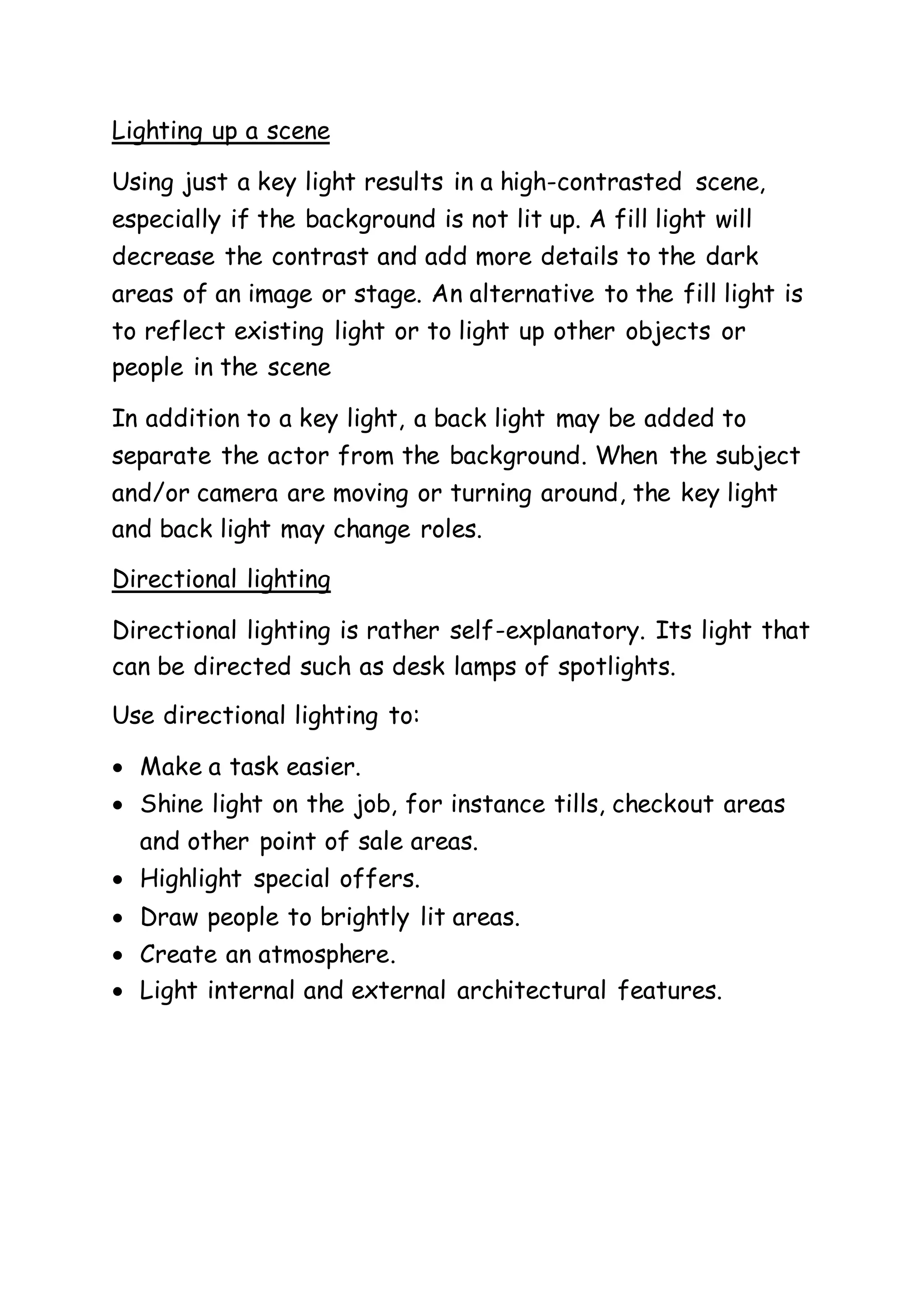 Investigating and explaining of different lighting equipment | DOCX