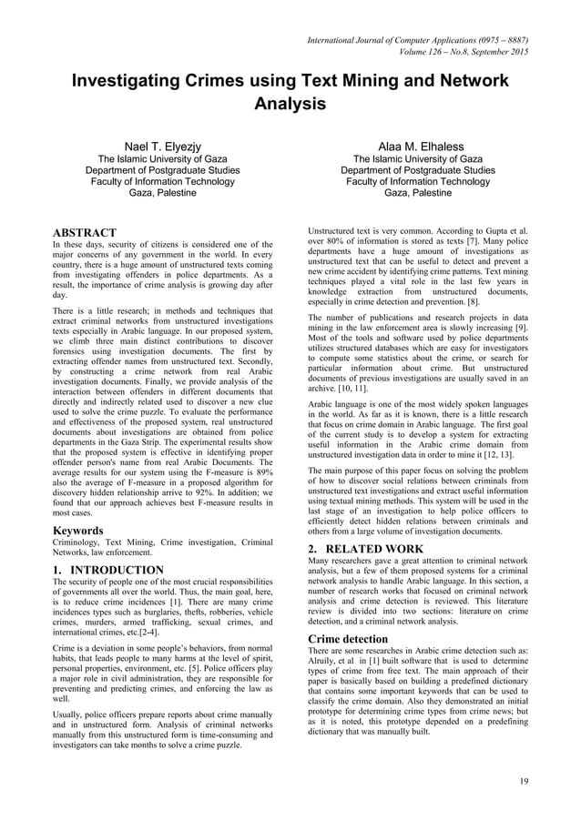 Investigating crimes using text mining and network analysis | PDF
