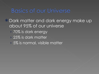 Investigating Dark Matter And Dark Energy | PPT | Physics | Science