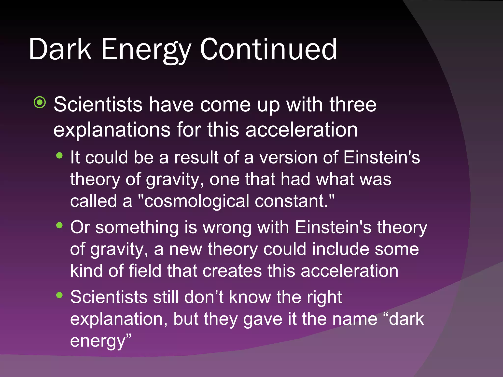 Investigating Dark Matter & Dark Energy | PPT