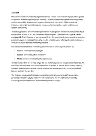 Investigating Deterministic Structured Output Compliance in LLM API ...