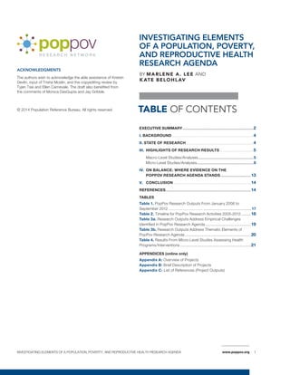 Investigating elements of a population, poverty, and reproductive ...