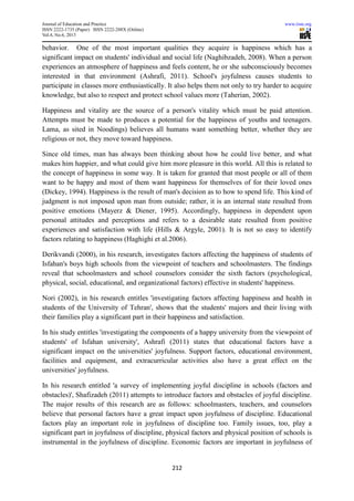 Investigating factors influencing joyfulness of high school ...