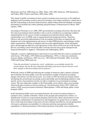 Investigating Government Accounting Reform In The Greek National Health Service Some Preliminary ...