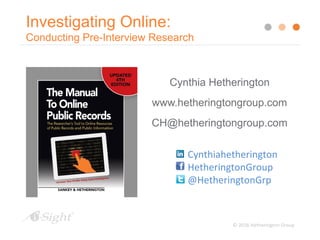 Investigating online conducting pre-interview research | PPT