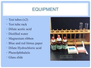Investigating properties of acids | PPTX