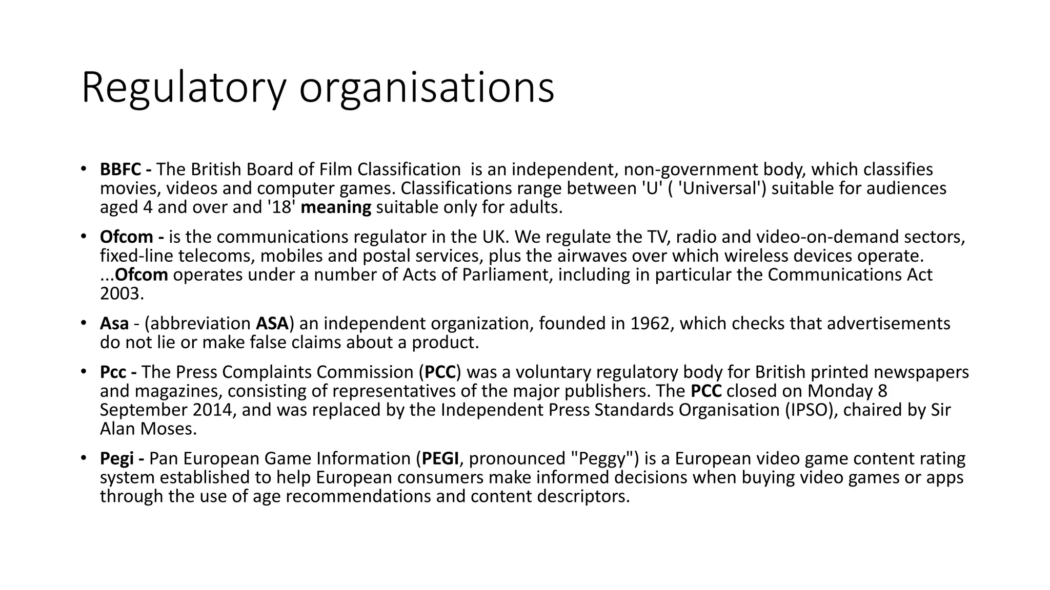 Investigating regulatory bodies | PPTX