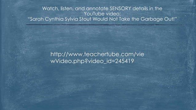 Investigating Sensory Details in Sarah Cynthia Sylvia Stout ...