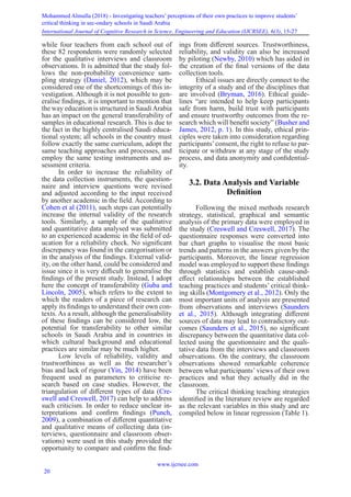 Investigating teachers perceptions of their own practices to improve ...