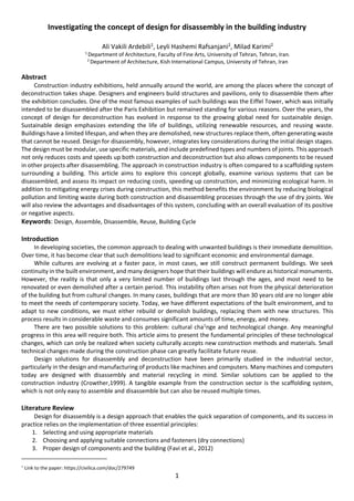 (3-1) Investigating the concept of design for disassembly in the ...