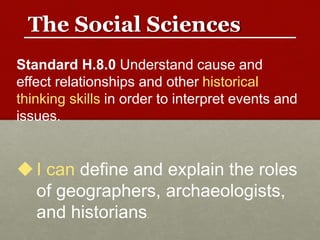 Investigating the past lesson 1 social sciences | PPTX
