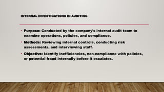 INVESTIGATION IN AUDITING-OBJECTIVES,TYPES.pptx