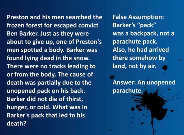 Case Analysis (Riddles) | PPTX