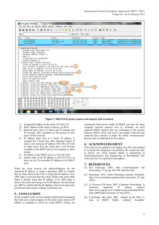 Investigation of dhcp packets using wireshark | PDF