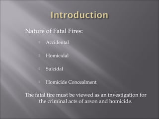 Fatal Fire Investigation (Forensic Science) | PPT