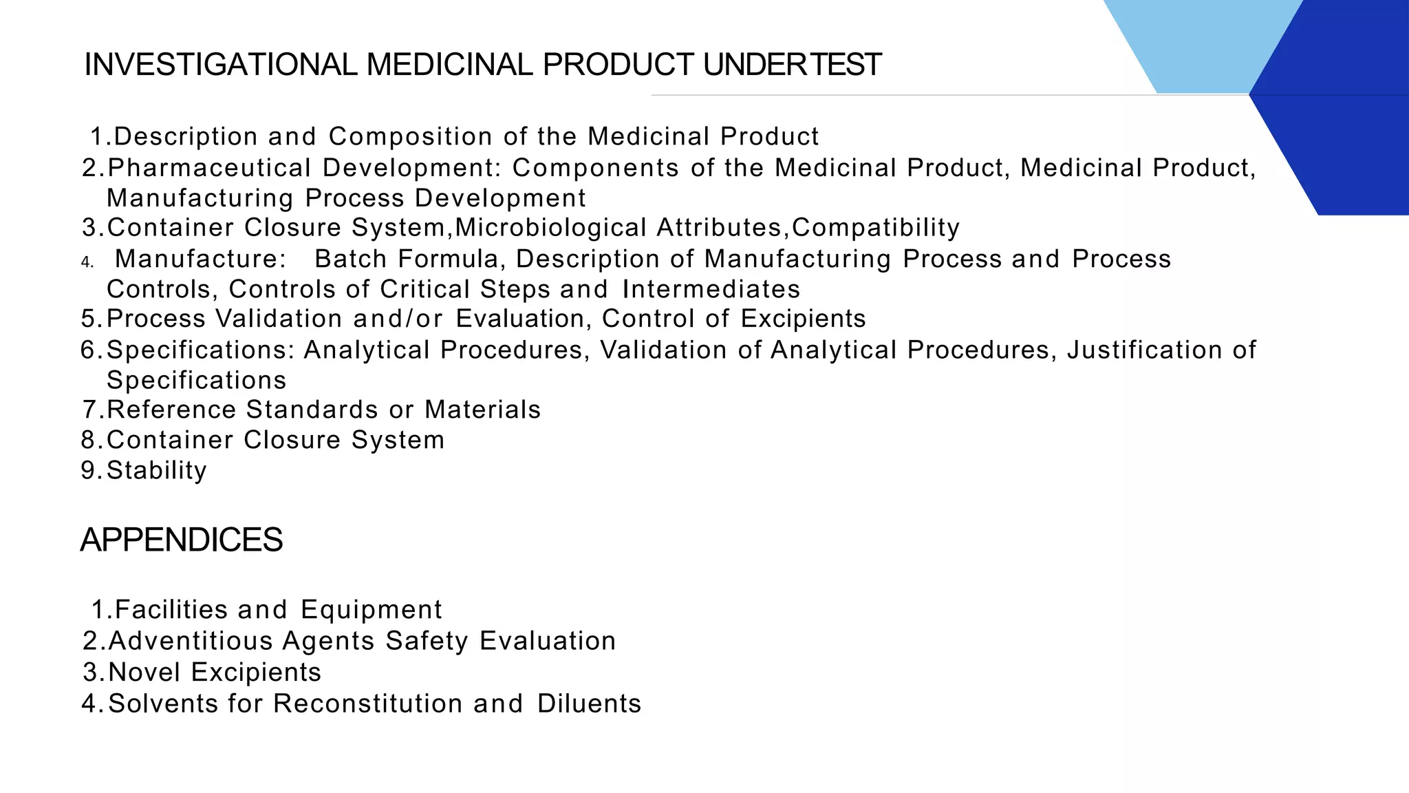 Investigational medicinal product dossier | PPTX