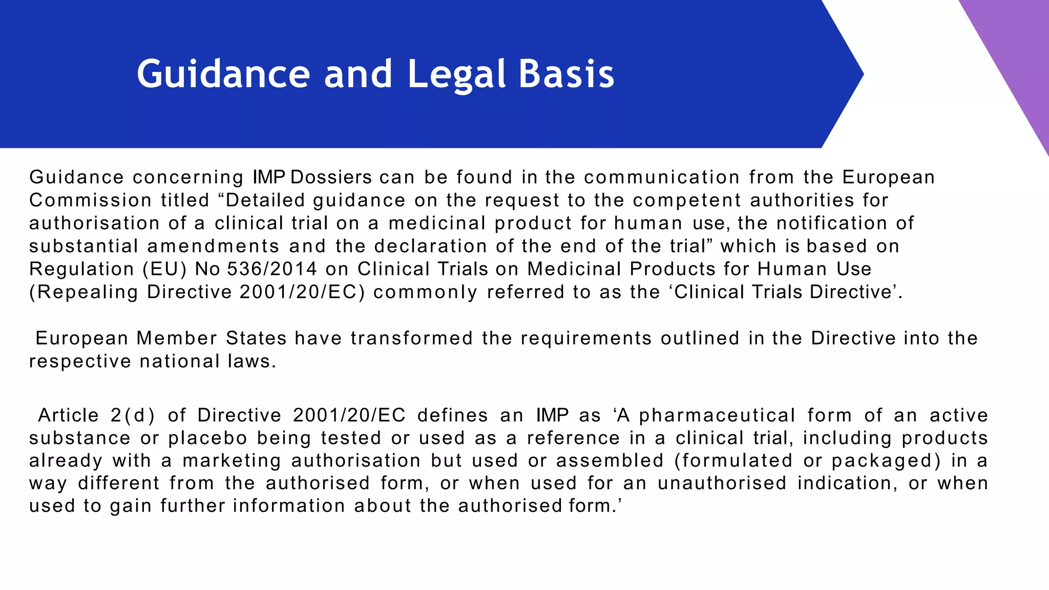 Investigational medicinal product dossier | PPTX