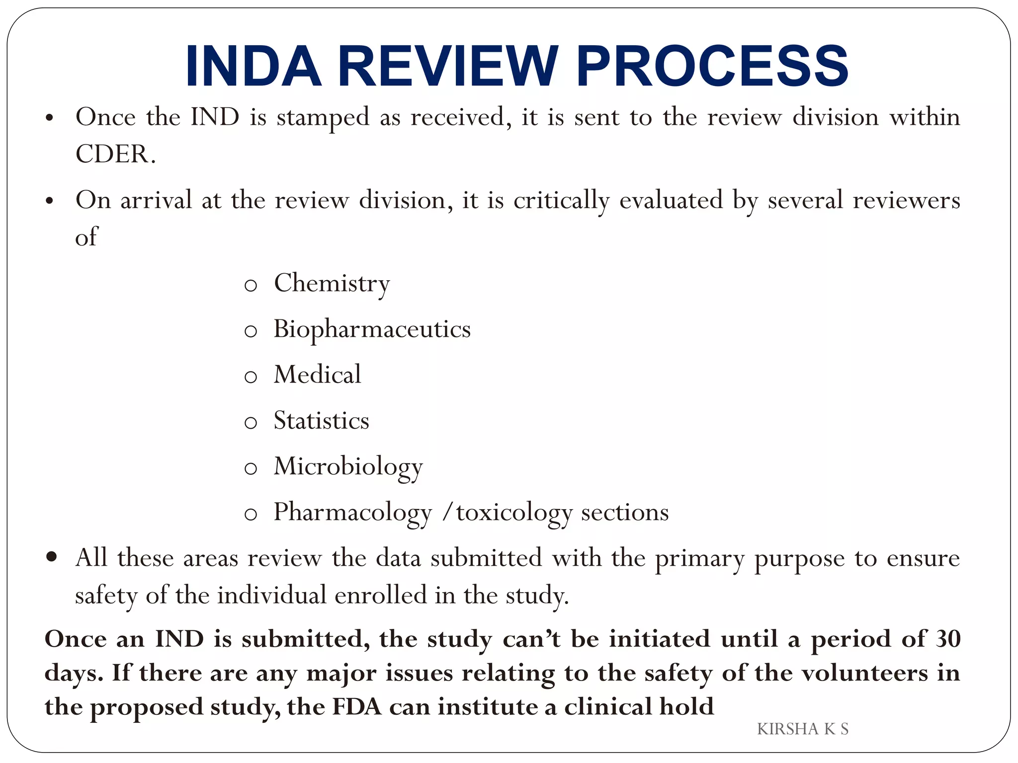 Investigational new drug application | PDF
