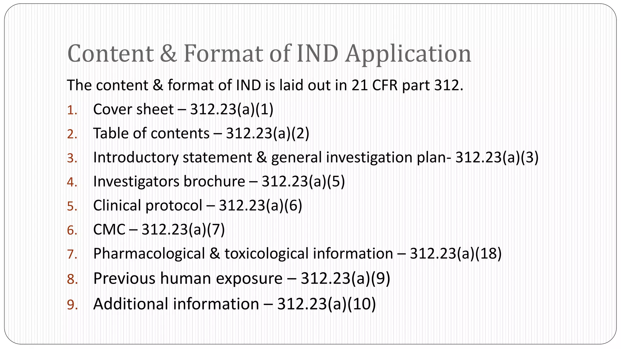 Investigational new drug application (ind) | PPTX