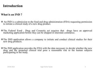 Investigational New drug application [INDA] | PPTX