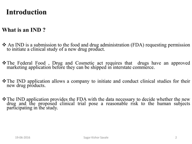 Investigational New drug application [INDA] | PPTX | Pharmaceutical ...