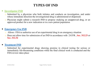 Investigational New drug application [INDA] | PPTX
