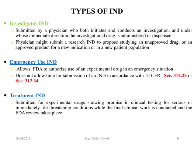 Investigational New drug application [INDA] | PPTX | Pharmaceutical ...