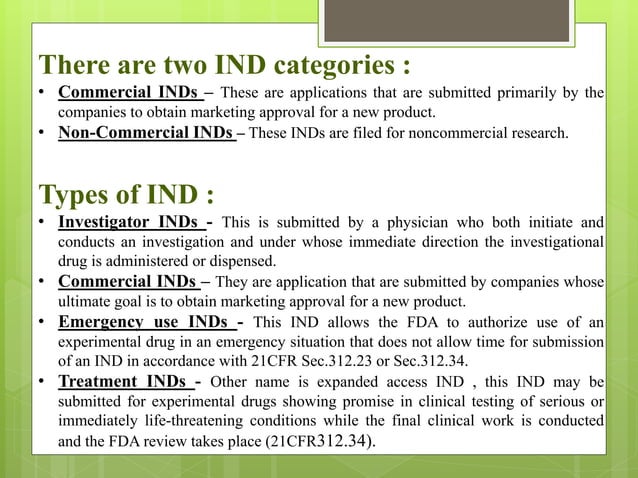 Investigational new drug (IND) | PPTX