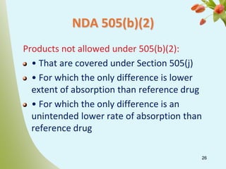 Investigational new drug ,orange book,understanding on 505(b) (2 ...