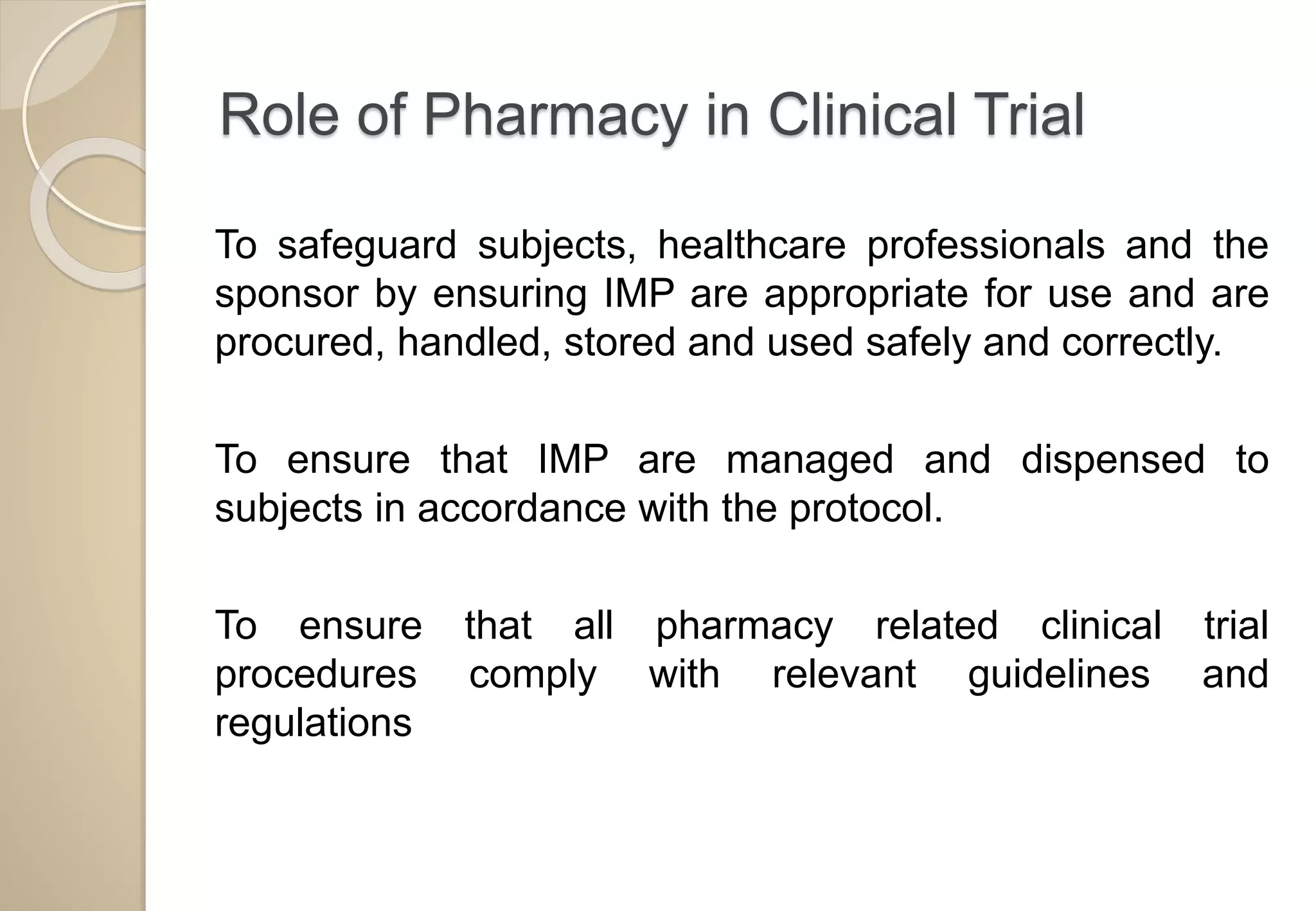 Investigational product management | PPTX