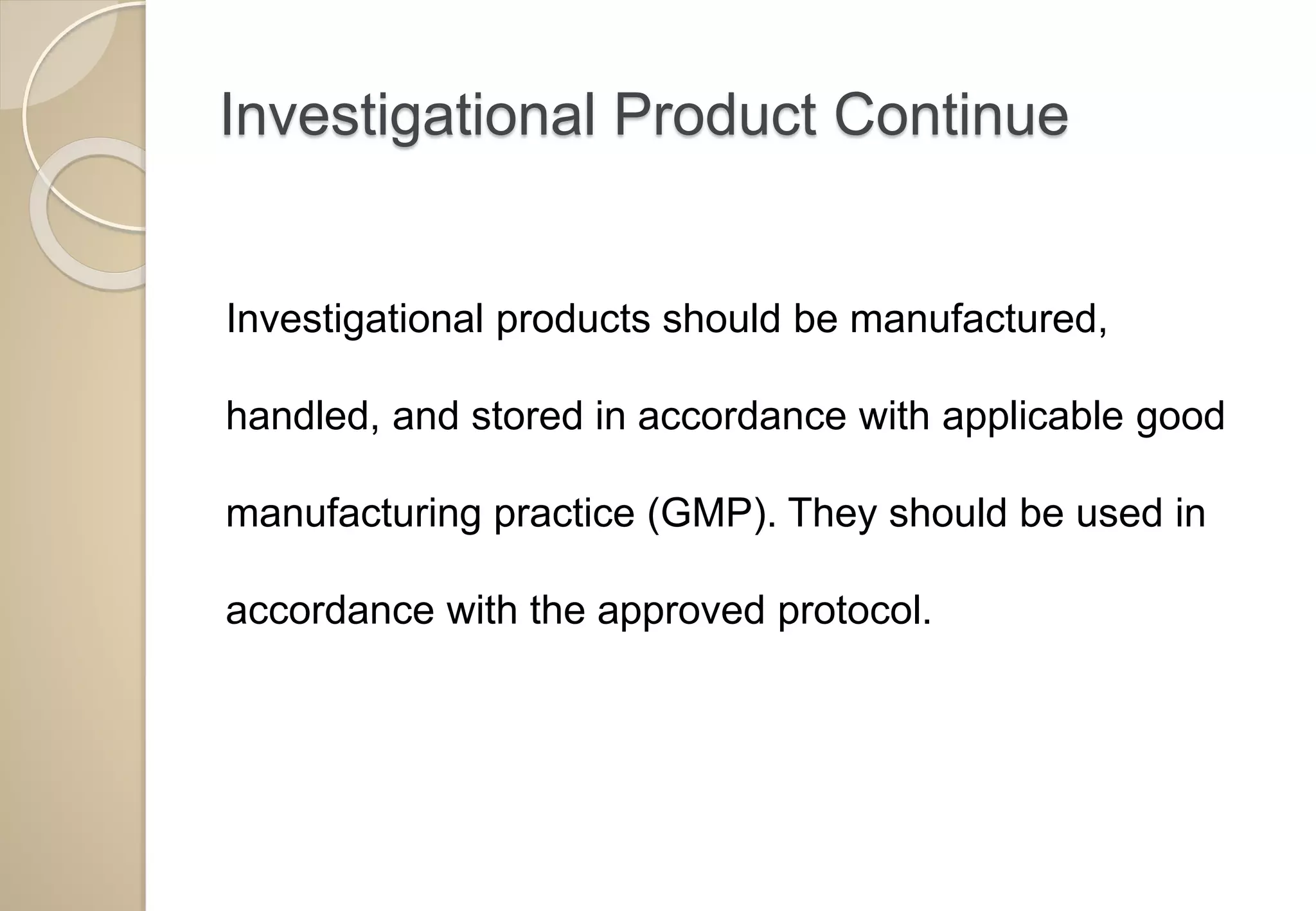 Investigational product management | PPTX