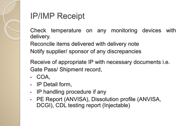 Investigational product management | PPTX